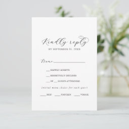 Elegant Script Menu Choice RSVP Card | Zazzle