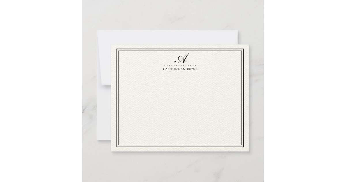 Elegant Script Monogram Stationery Cards | Zazzle.com