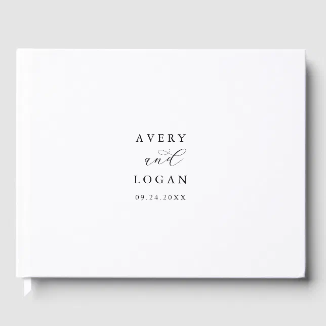 Elegant Script Monogram Wedding Guest Book | Zazzle