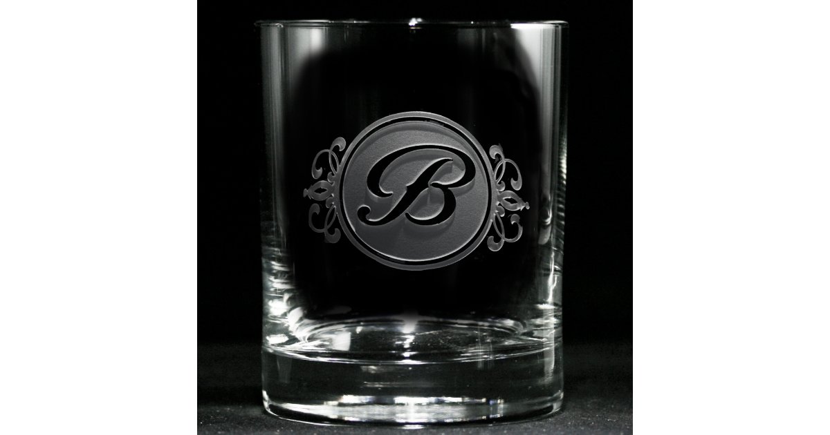 Elegant Script Monogrammed Whiskey Glass | Zazzle