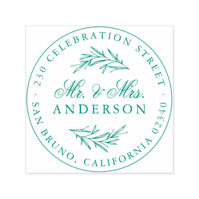 Elegant Script Mr. & Mrs. Newlywed Return Address Self-inking Stamp ...