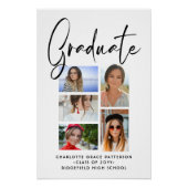 Elegant Script Multi Photo Graduation Graduate Poster | Zazzle