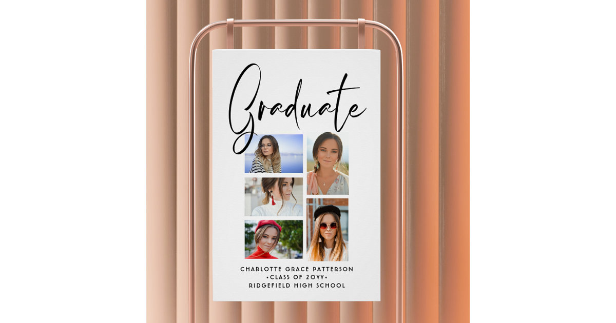 Elegant Script Multi Photo Graduation Graduate Poster | Zazzle