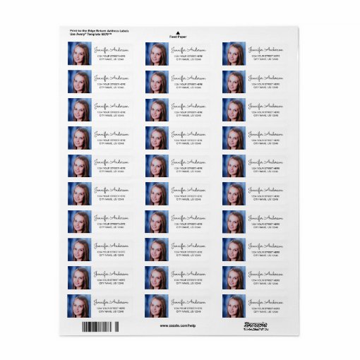 Elegant Script Name Custom Photo Return Address Label | Zazzle