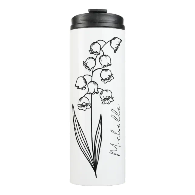 Elegant Script Name May Birth Month Flower Thermal Tumbler | Zazzle