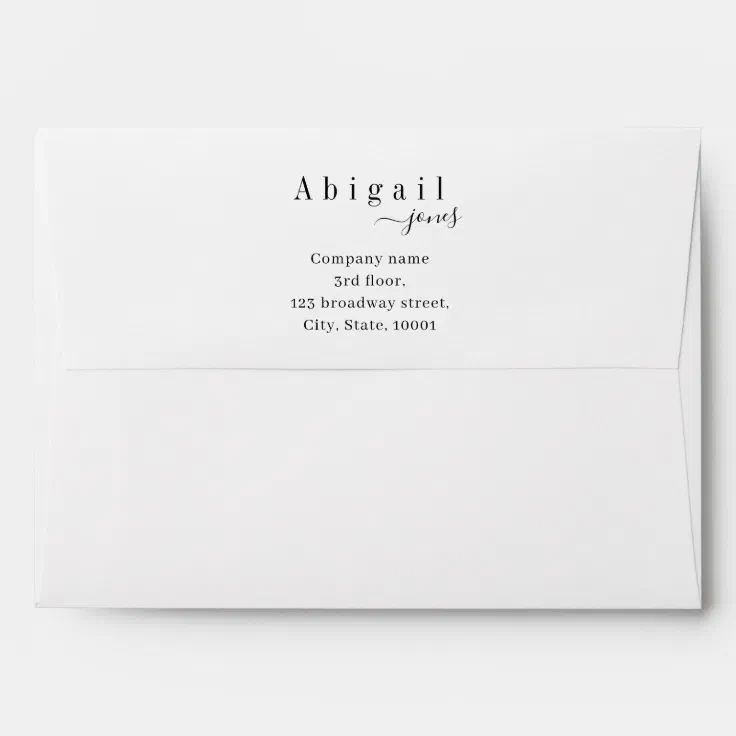 Elegant Script Name Modern Professional Envelope | Zazzle