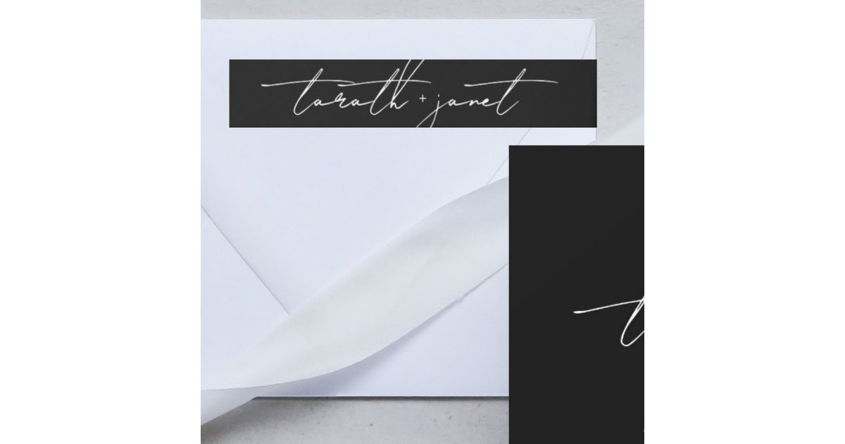Elegant Script names Wedding Wrap Around Label | Zazzle