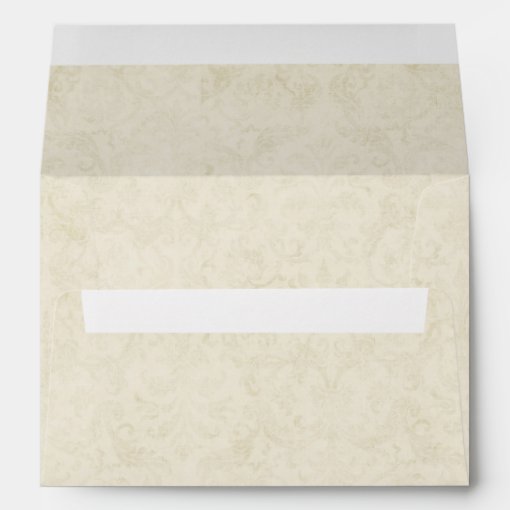 Elegant Script Parchment Damask Envelope | Zazzle