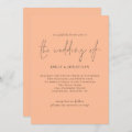 Elegant Script Peach QR Code Wedding Invitation | Zazzle