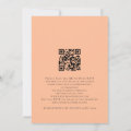 Elegant Script Peach QR Code Wedding Invitation | Zazzle