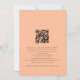 Elegant Script Peach QR Code Wedding Invitation | Zazzle