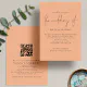 Elegant Script Peach QR Code Wedding Invitation | Zazzle