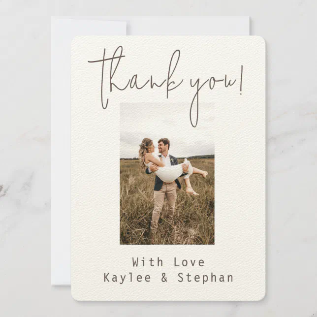 Elegant Script Personalized Photo Thank You Card | Zazzle