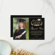 Elegant Script Photo Black Gold Graduation Thank You Card | Zazzle
