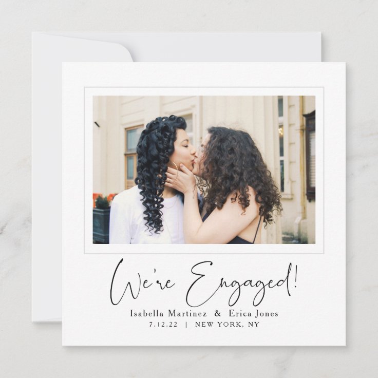Elegant Script Photo Engagement Party Invitation | Zazzle