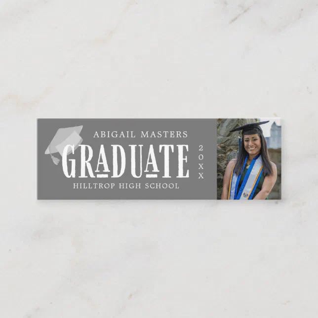 elegant script photo graduate name card | Zazzle