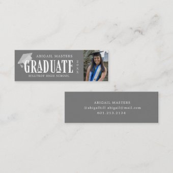 elegant script photo graduate name card | Zazzle
