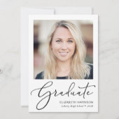 Elegant Script Photo Graduation Announcement | Zazzle