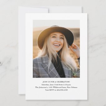 Elegant Script Photo Graduation Invitation | Zazzle