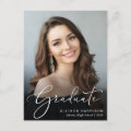Elegant Script Photo Graduation Party Invitation Postcard | Zazzle