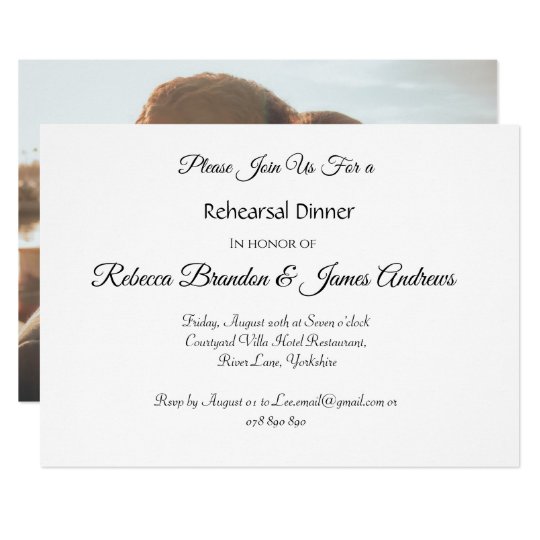 Elegant Script Photo Rehearsal Dinner Invitation | Zazzle.com