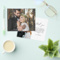 Elegant Script Photo Wedding Thank You Card Flyer | Zazzle