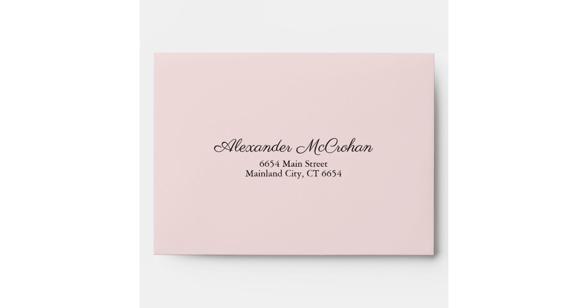 Elegant Script Pink Return Address Mailing Envelope | Zazzle