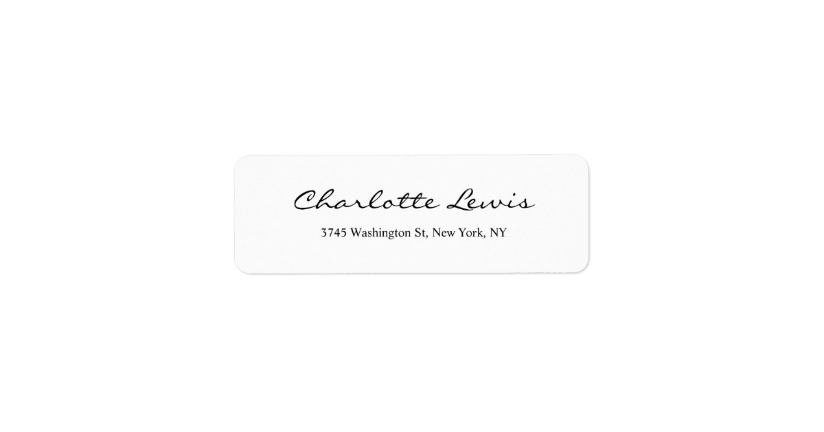 Elegant Script Plain Black & White Legible Text Label | Zazzle