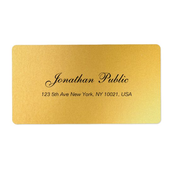 Elegant Script Professional Gold Template Shipping Label | Zazzle.com