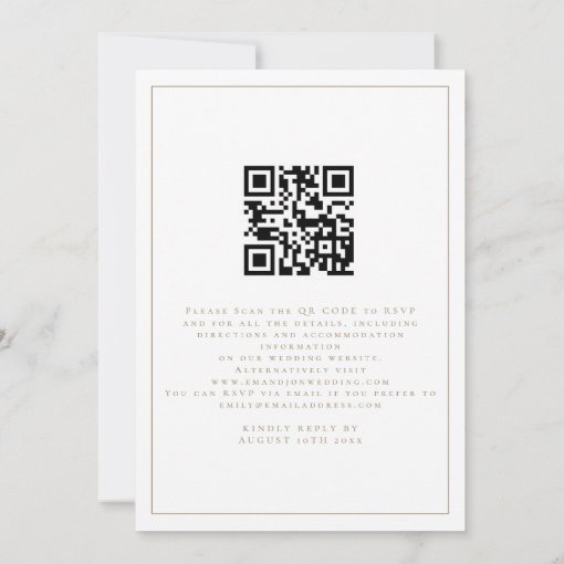 Elegant Script QR Code Wedding Invitation | Zazzle