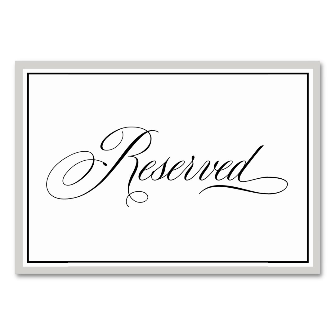 Elegant Script Reserved Table Card | Zazzle