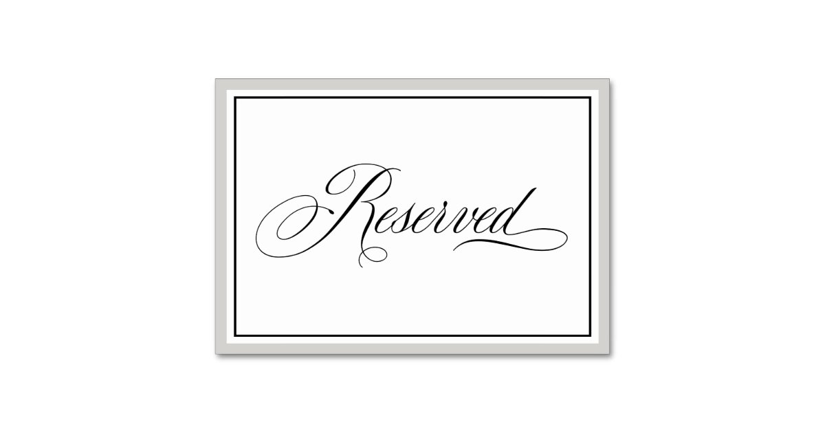 Elegant Script Reserved Table Card | Zazzle