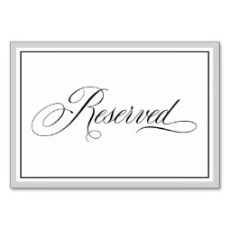 Elegant Script Reserved Table Card | Zazzle