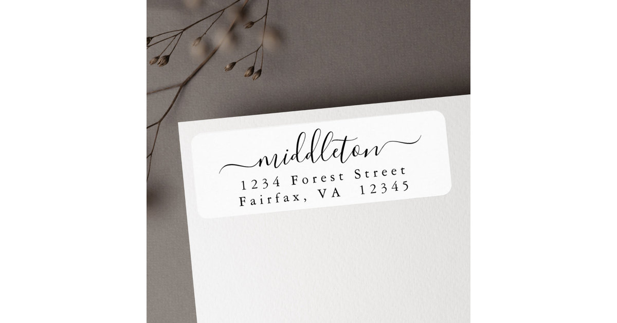 Elegant Script Return Address Label | Zazzle