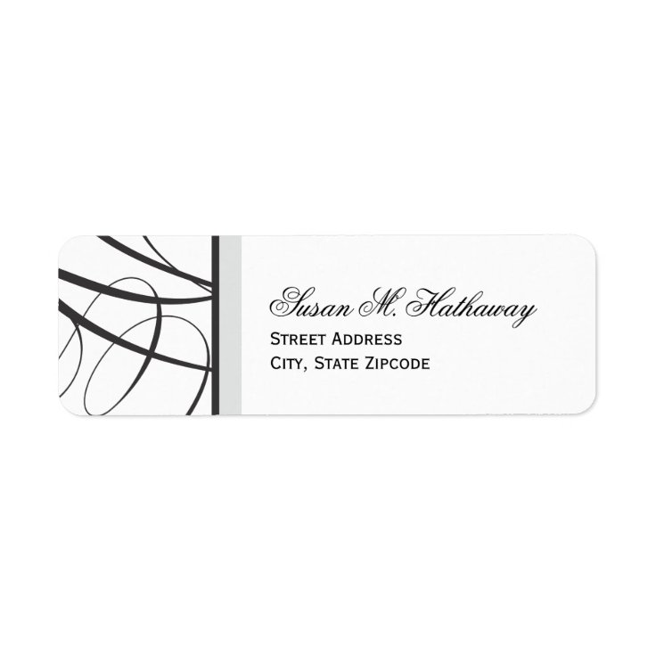 Elegant Script Return Address Label - Black | Zazzle