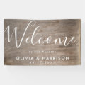 Elegant Script Rustic Wedding Welcome Sign Banner | Zazzle