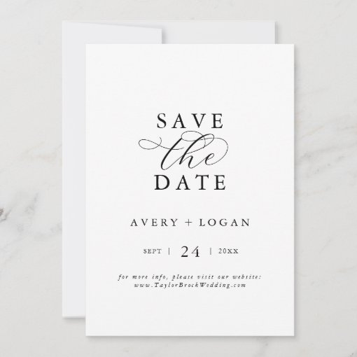 Elegant Script Save the Date Announcement Card | Zazzle