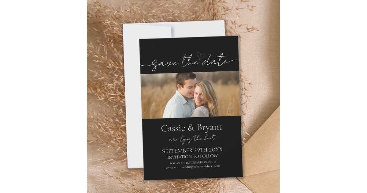 Elegant Script Save the Date Monogram Invitation | Zazzle