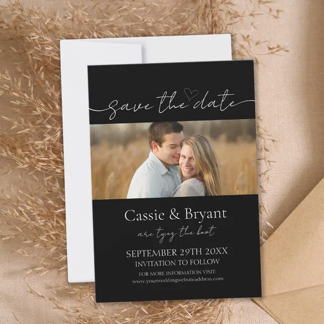 Elegant Script Save the Date Monogram Invitation | Zazzle