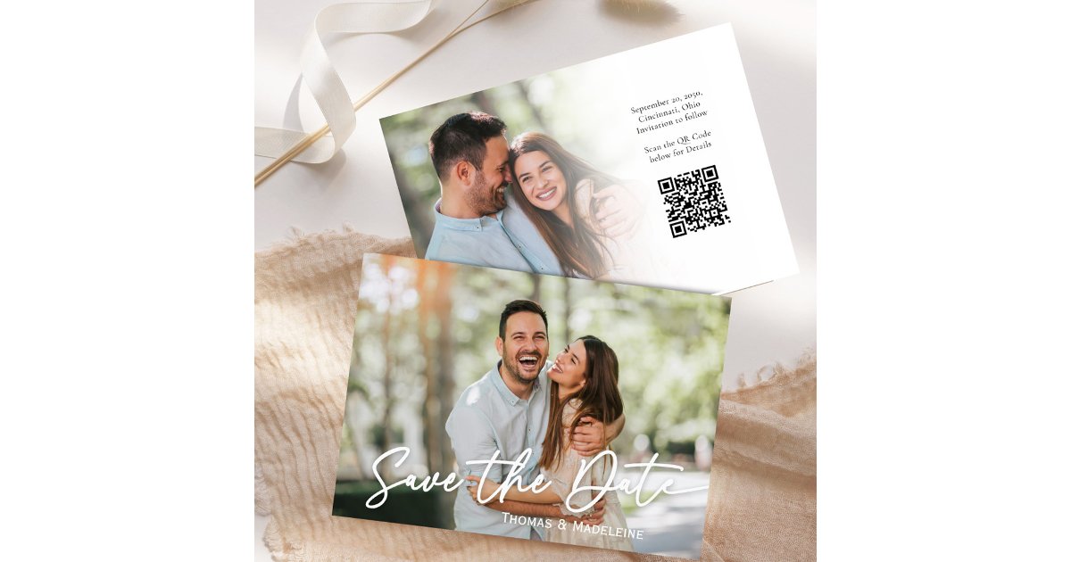 Elegant Script Save the Date Photo Wedding Invitation | Zazzle