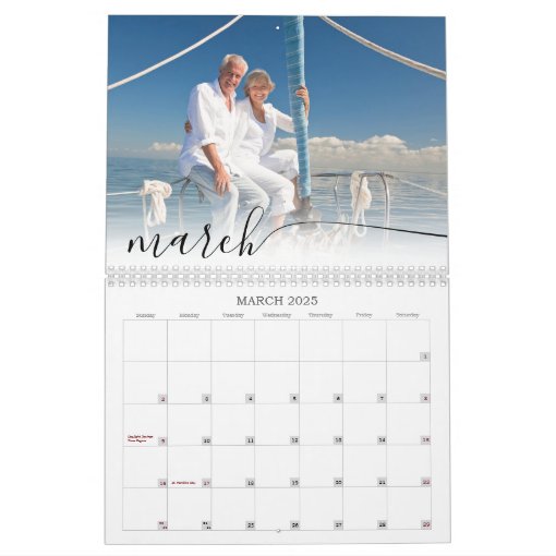 Elegant Script Simple One Photo Per Month Calendar | Zazzle
