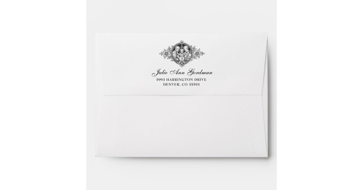 Elegant Script Simple Religious Catholic Envelope | Zazzle