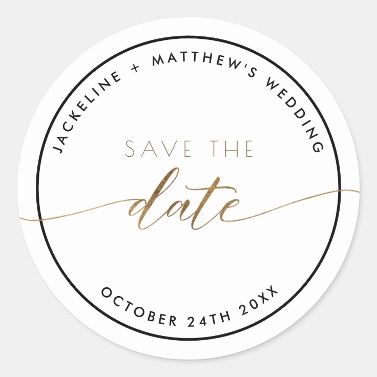 Elegant Script, Simple Save the Date Envelope Seal | Zazzle
