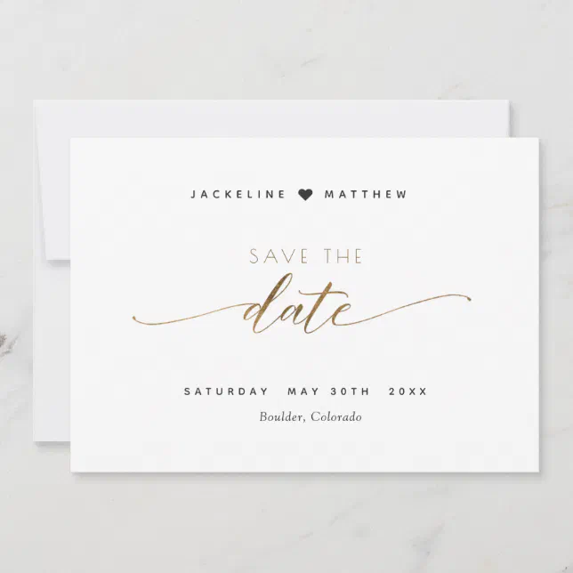 Elegant Script Simple Wedding Save the Date Card | Zazzle