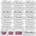 Elegant script Slovakia & Slovakia Flag /name Set Sticker | Zazzle