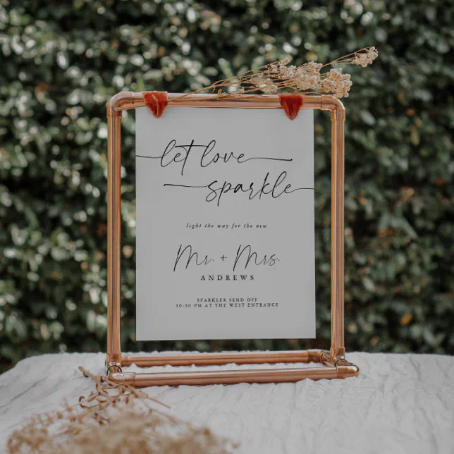 Elegant Script Sparkler Wedding Send Off Sign | Zazzle