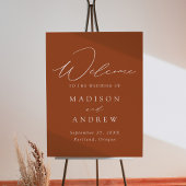 Elegant Script Terracotta Wedding Welcome Sign | Zazzle