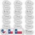Elegant script Texas & Texas Flag USA /name Set Sticker | Zazzle