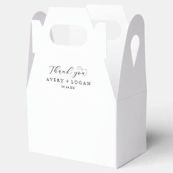 Elegant Script Thank You Favor Box | Zazzle