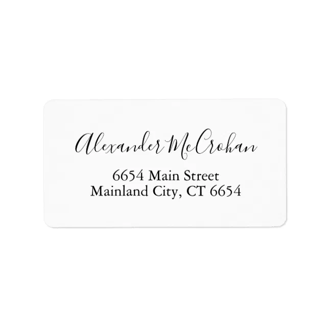 Elegant Script Typography Address Label | Zazzle